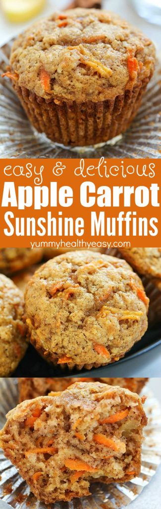 Apple Carrot Muffins aka Sunshine Muffins - Yummy Healthy Easy