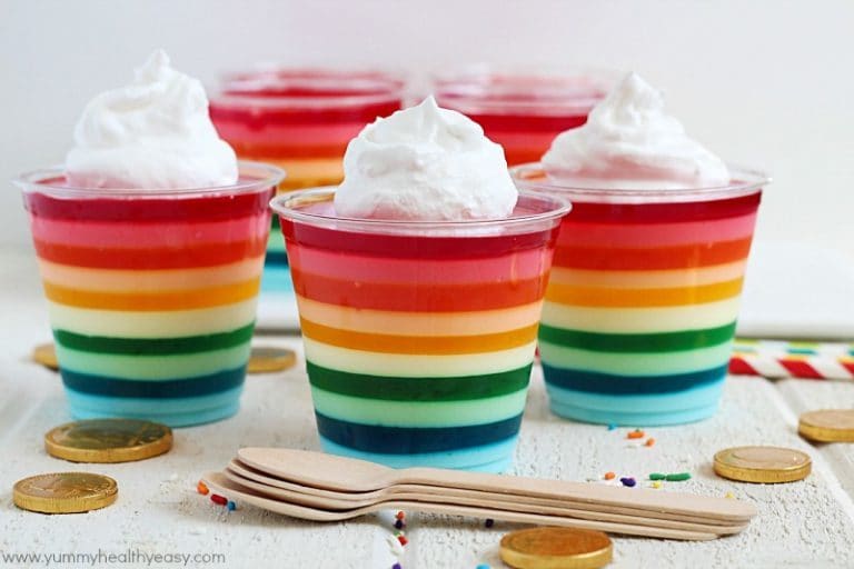 Rainbow Jello Cups - Yummy Healthy Easy
